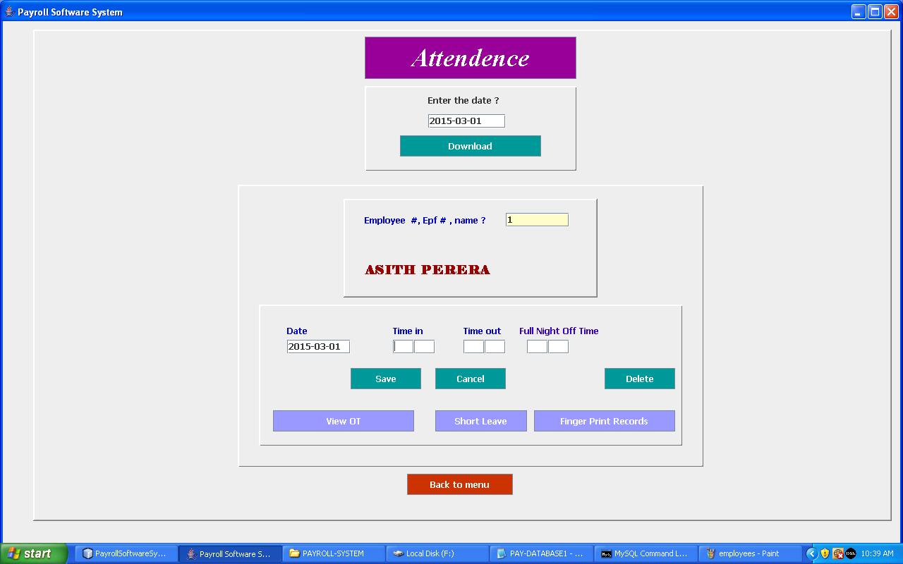Finger Print : Payroll Software System