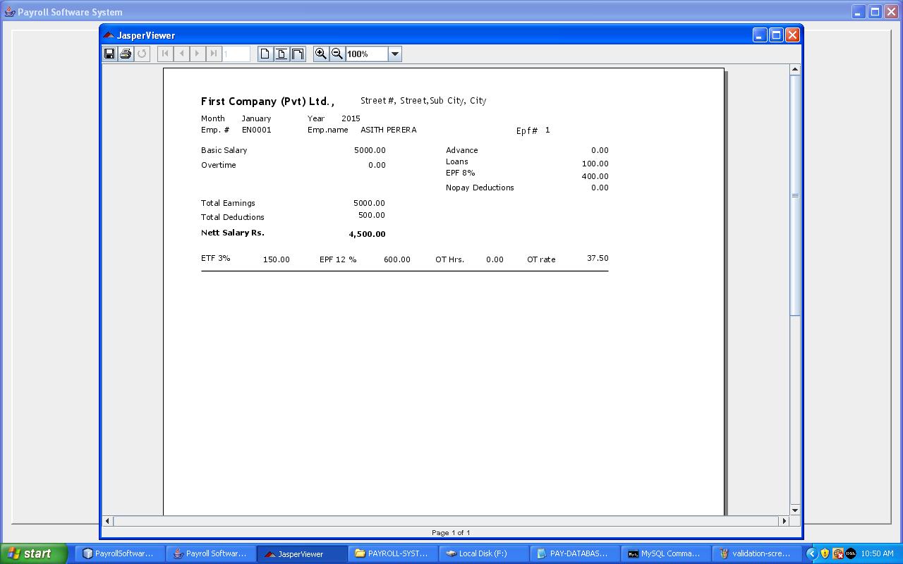 Finger Print : Payroll Software System