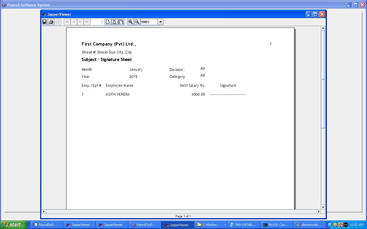 Finger Print : Payroll Software System